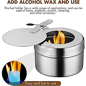 DOITOOL 6Pack Stainless Steel Fuel Holders, Chafing Fuel Holders with Cover, Fuel Holder for Chafing Dish, and Buffet, Barbecue, Party Supplies
