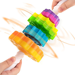 BYFWH Baby Spin Stack Toy,Premium Stacking Toy for Kids,Baby Spinning Toy,Stacking Toy for Babies and Toddlers,Educational Toddler Learning Toys,Autism Spin Stack Toys,Rainbow Spinning Wheel Toys