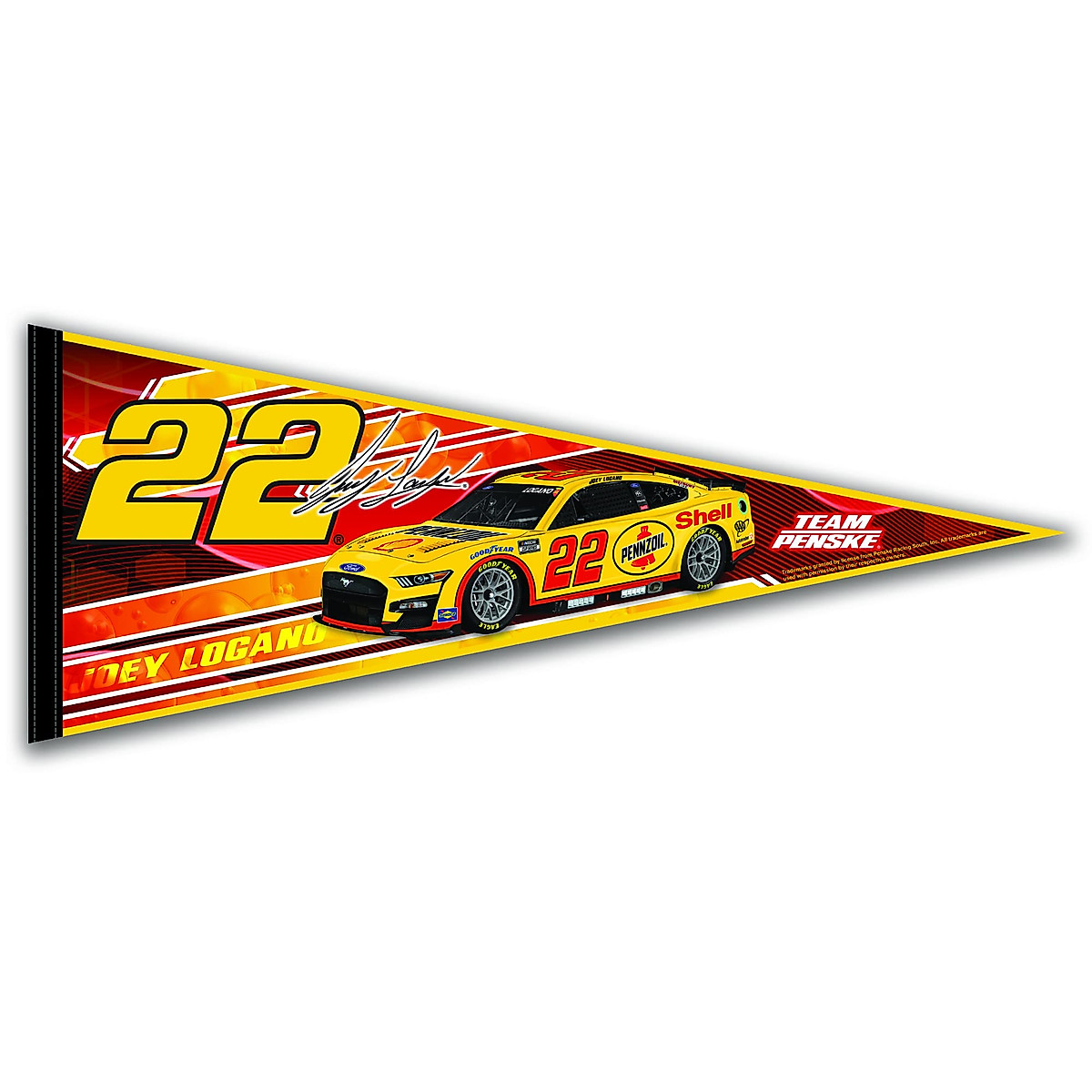 Rico Industries Joey Logano No. 22 Premium 12”x30” Felt Wall Pennant Flag – Display Your NASCAR Fandom in your Home, Garage, Office or Man Cave