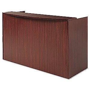 Alera ALEVA327236MY Valencia Series 71 in. x 35.5 in. x 29.5 in. - 42.5 in. Reception Desk with Counter - Mahogany