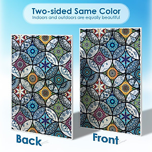 DKTIE Static Cling Decorative Window Film with Installation Tools Non Adhesive Privacy Film Stained Glass Window Film for Bathroom Shower Door Heat Cotrol Anti UV 17.7 x 78.7 Inch