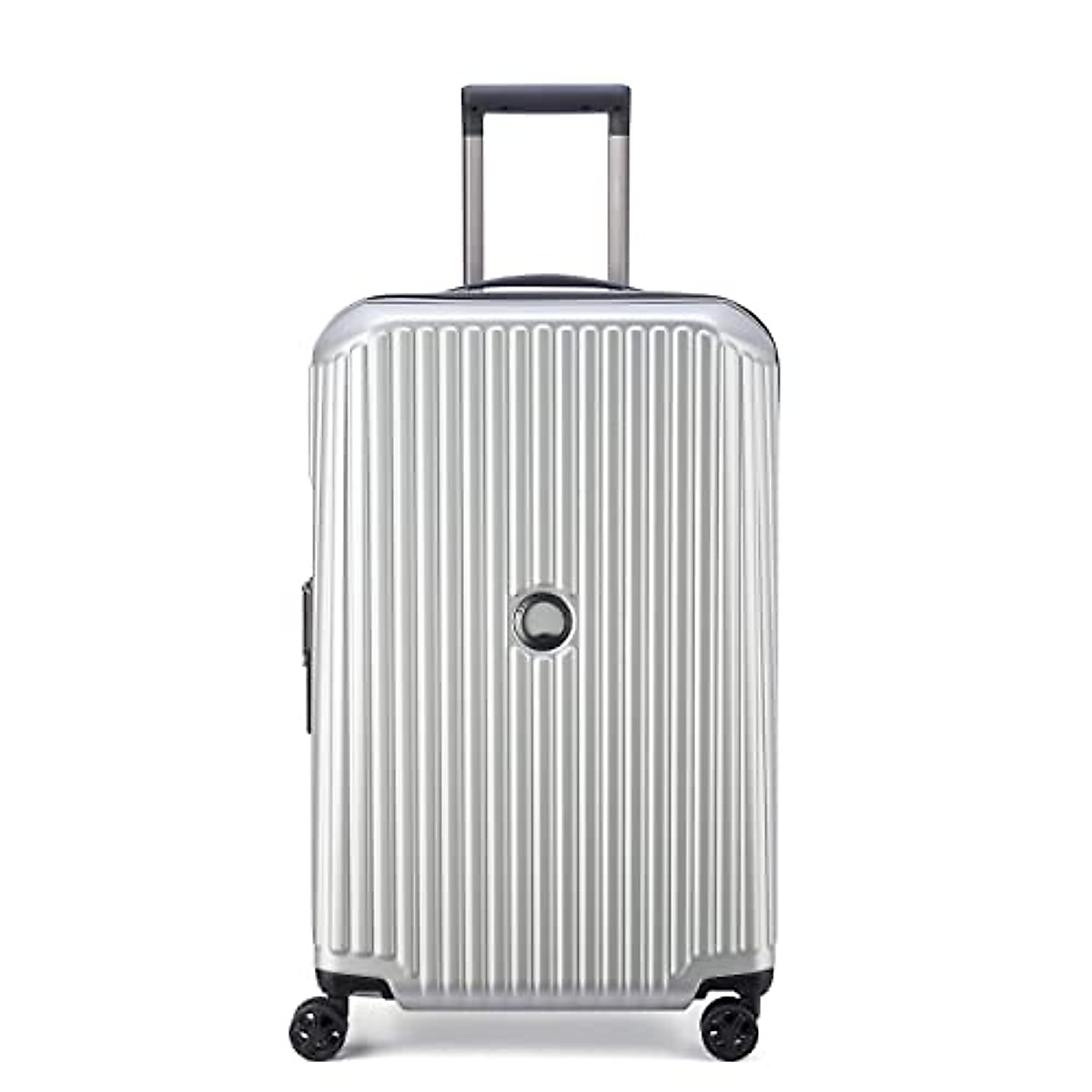 DELSEY PARIS Securitime Expandable Luggage with Spinner Wheels, Silver, Checked-Medium 25 Inch
