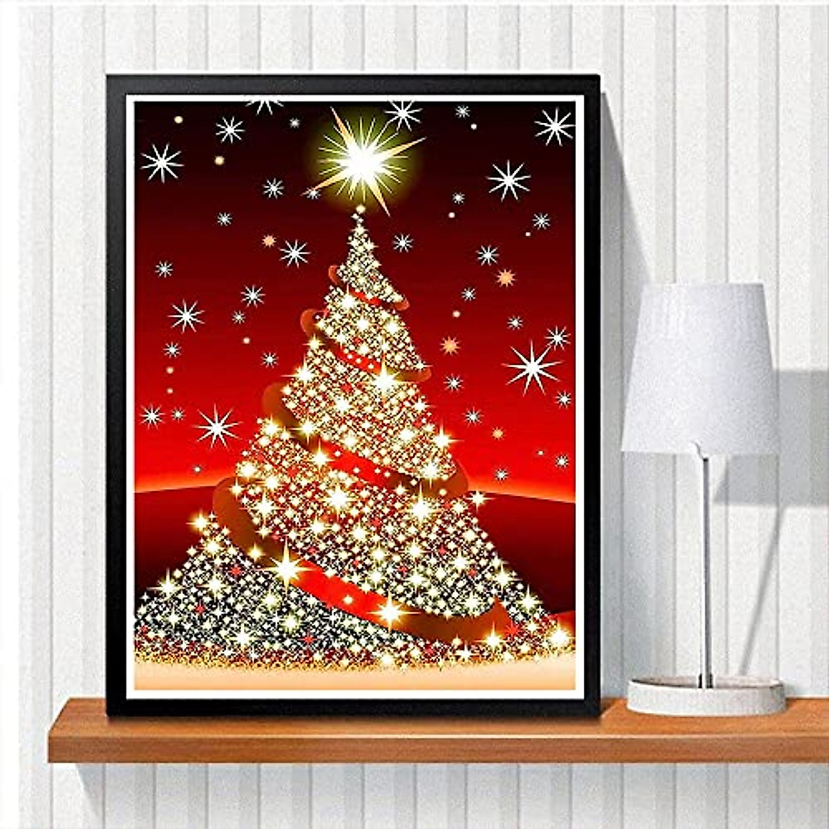 EKOVCO Didmond Painting Kits for Adults, DIY 5D Diamond Art Christmas Tree Picture, Full Drill Reinhstone Stocking Stuffers Christmas Gift for Women Kids Grils Friends Home Wall Decor 12x16 inch