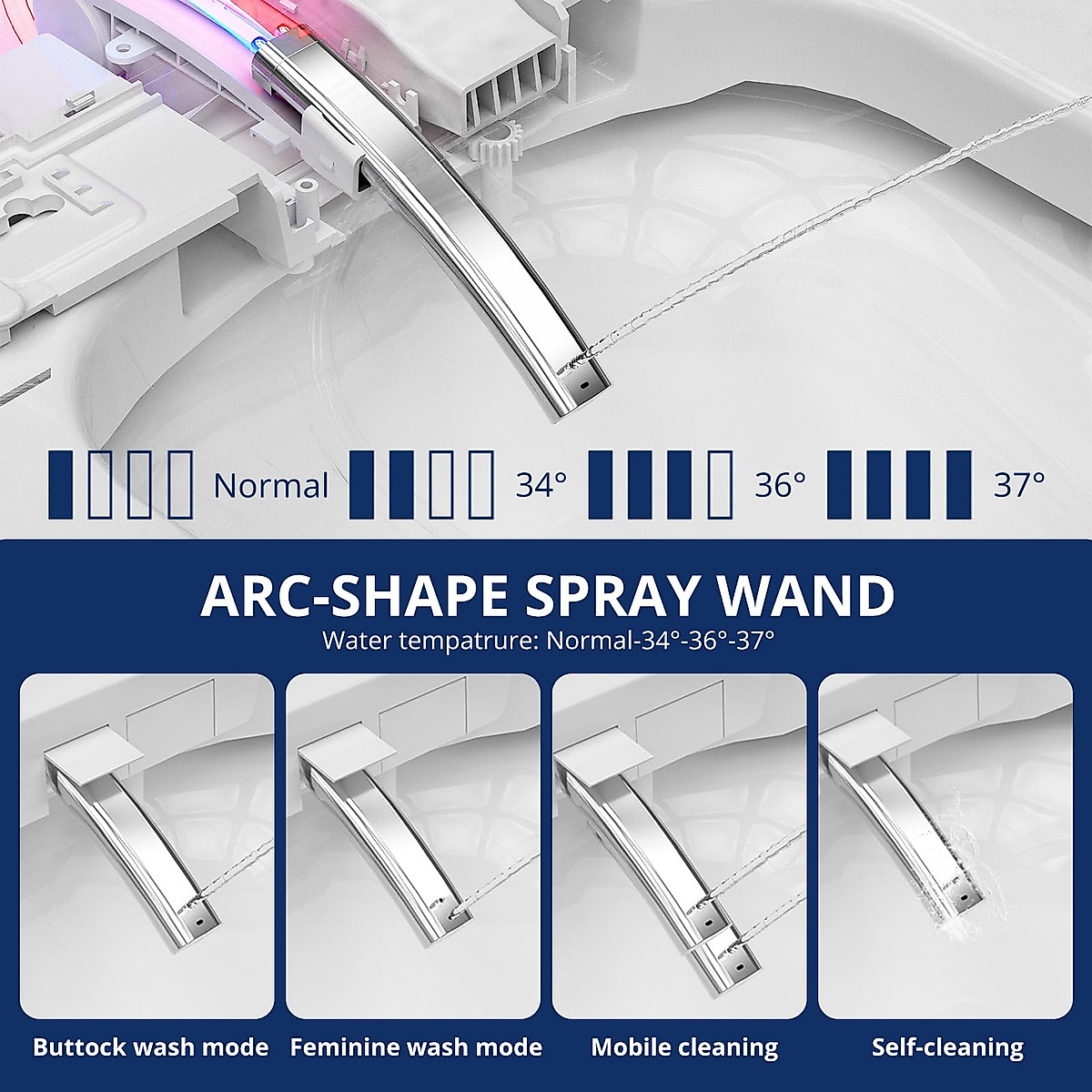 Upgraded One Piece Smart Bidet Toilet, Electric Tankless Toilet with In-builet Aromatherapy/Heated Seat/Foot Sensor/Various Washing Settings/Temperature Sensing/Automatic Powerful Flush/Auto Shut-off