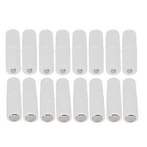 WAYLLSHINE AAA to AA Battery Converter Adaptor with Metal Contacts on Bottom(Clear Color,Pack of 16)