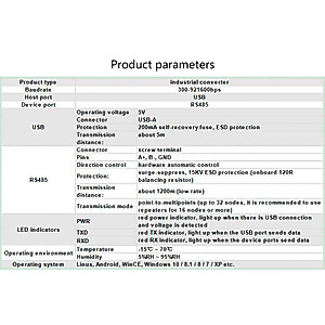 USB to RS485 Converter Industrial Adapter Original FT232RL and SP485EEN Fast Communication Embedded Protection Circuits Resettable Fuse ESD Protection