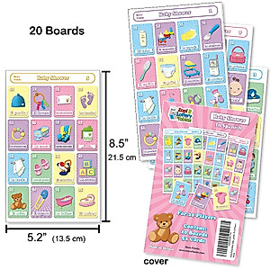 More Fiesta Baby Shower Bingo Game in Spanish, for 20 Players