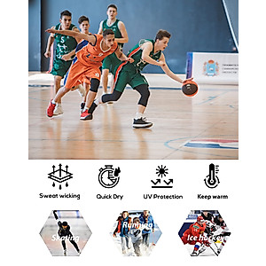 TELALEO 3/4 Boys Youth Compression Leggings Tights Base Layer Sports Running Capris Kids for Workout Training 3PACK S