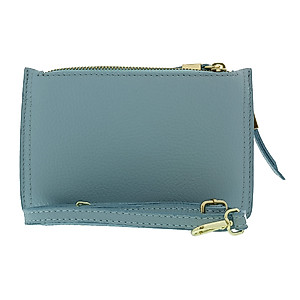 Pierre Cardin Light Blue Leather Small Structured Square Crossbody Bag for womens