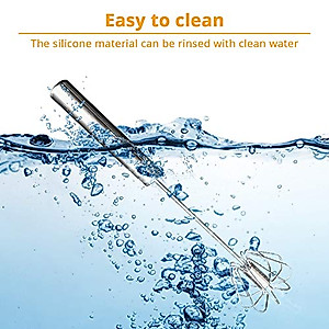 KUFUNG Hand Push Egg Whisk, Stainless Steel Whisk Blender for Home, Versatile Tool for Egg Beater, Milk Frother, Hand Push Mixer Stirrer, for Blending, Whisking, Beating & Stirring (12 inch, Silver)