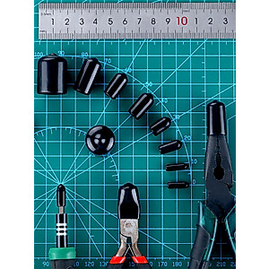 156 Pieces Rubber End Caps Flexible Rubber Caps for Bolts Screw Caps Thread Protectors Vinyl Caps Rubber Screw Covers in 9 Sizes from 2/25 to 4/5 Inch