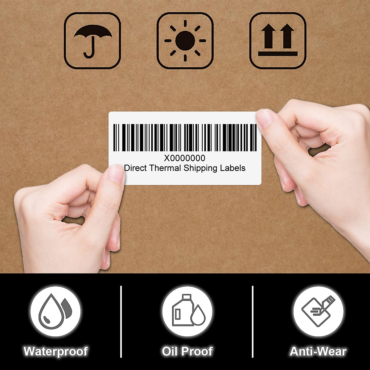 CLASSY 2" x 1" Direct Thermal Labels, Barcode FBA Labels, Compatible with Rollo, Zebra Label Printers (1 Roll, 1300 Labels)