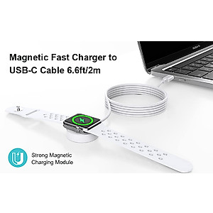 NEVOLA 𝟮𝟬𝟮𝟯 𝐔𝐩𝐠𝐫𝐚𝐝𝐞𝐝 for Apple Watch Charger USB C 6.6ft/2m,[Apple MFi Certified] iWatch Charger Compatible with Apple Watch Ultra/8/7/6/5/4/3/2/1/SE
