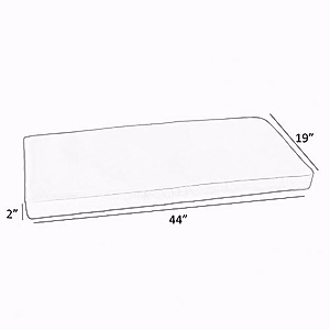 Mozaic Home Sunbrella Corded Bench Cushion, 44"x19", Tangerine Orange