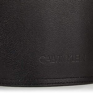 Calvin Klein Statement Series Lock Daytonna Leather North/South Top Zip Crossbody, Black/Gold