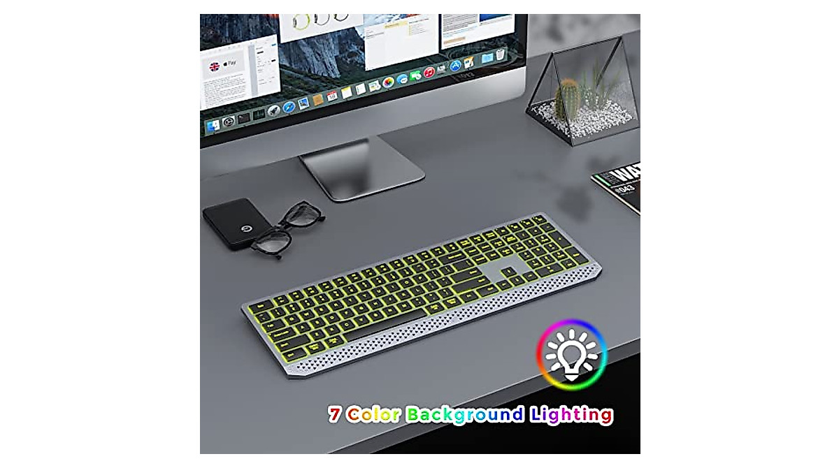 Multi Device Backlit Bluetooth Keyboard Rechargeable And Slim