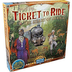 Ticket to Ride The Heart of Africa Board Game EXPANSION - Train Route Strategy Game, Fun Family Game for Kids & Adults, Ages 8+, 2-5 Players, 30-60 Minute Playtime, Made by Days of Wonder