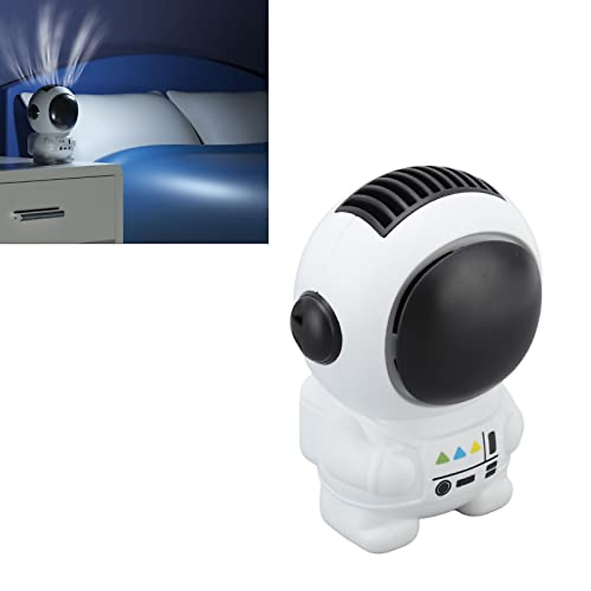 GLOGLOW Astronaut Electric Fan, USB Rechargeable Hanging Neck Fan Handling Gentle Wind Portable for Home Black