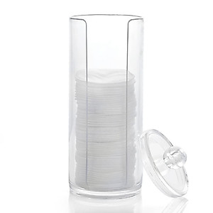 Cosmetic Organizer for Qtip Holder Dispenser Cotton Balls Cotton Swabs Clear Plastic Storage Box Makeup Organizer with Lid Cotton Swab Ball Pad Holder