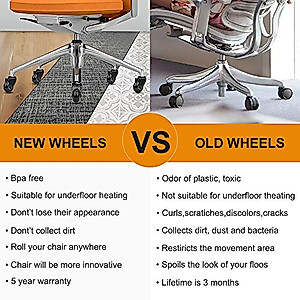 8T8 Replacement Chair Caster Wheels 2'', Heavy Duty Wheels with Plug-in Stem 7/16''X7/8'',Quiet & Smooth Rolling, No Chair Mat Needed, Safe for Hardwood Carpet Tile Floors,Set of 5 (Black, 2 inch)