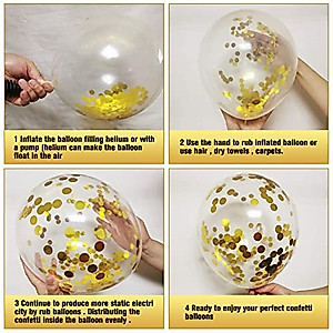 Lnlofen 30Pcs Happy Anniversary Balloons Decorations Kit, 12 Inch Black Gold Wedding Latex Confetti Party Supplies, 10th 20th 30th 40th 50th 60th Indoor Outdoor Decor