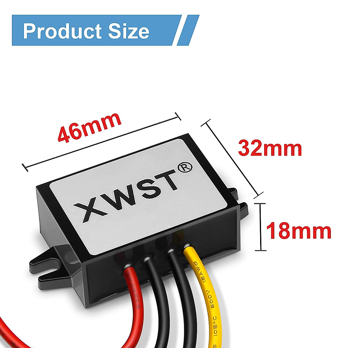 XWST DC 12V 24V Step Down to 5V 8A 40W Converter Voltage Reducer, 5Volt regulator Waterproof DC/DC Buck Transformer Power Supply
