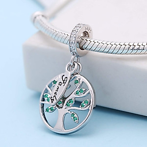 SOUKISS Family Tree of Life Charms 925 Sterling Silver Love Family Dangling Beads for Pandora Bracelet (Dangling)