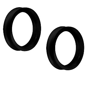 EG GIFTS Large Gauge Ear Gauges Tunnels Made Of Black Silicone Flexible Pair (1Inch-1/8-28mm)