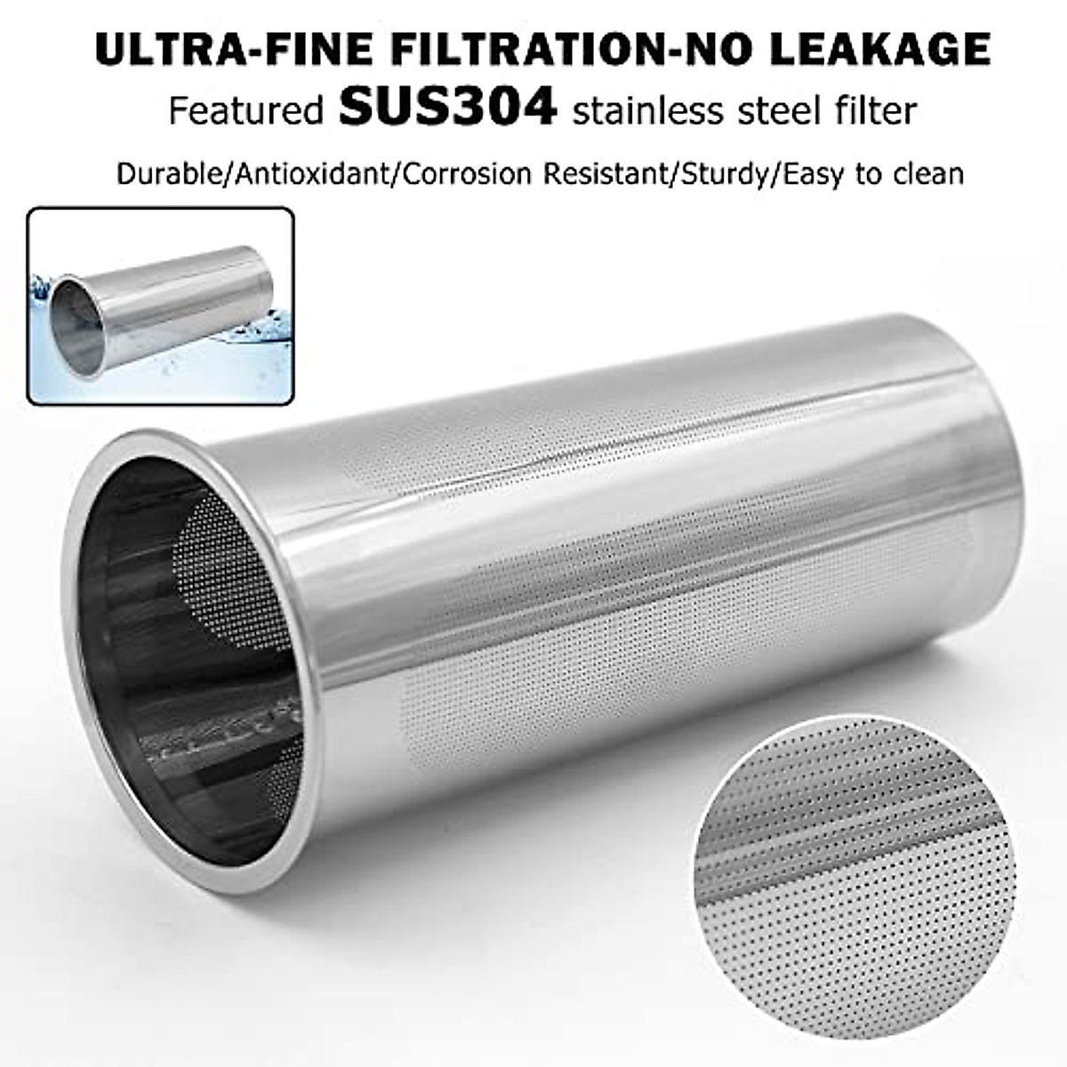 EOIBIS Cold Brew Coffee Maker, 1.5L Airtight Cold Brew Coffee Maker With Removable Stainless Steel Filter, Easy to clean borosilicate glass, 1.58qt Home iced coffee maker for all kinds of cold brew