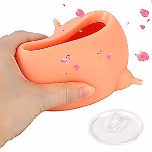 Puppy Milk Feeder with 4 Nipples Milk Bowl Puppy Feeder 200ml Puppy feeders for Multiple Puppies Puppy Nursing Station for Feeding Small Newborn Pets Within Two Weeks (Pink)