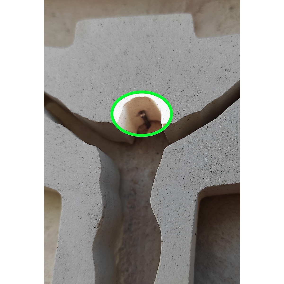 Stone Crucifix Cross Handmade In Italy - Free Standing or Hanging Ornament - Incl Gift Box & Blank Message Card - New Home Religious Christian Catholic Decoration Ornament Memorial