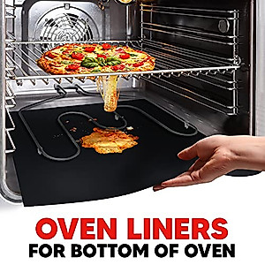 1 Pack Oven Liners & 1 Pack Baking Sheets Heavy Duty Nonstick for Bottom of Electric Oven Protectors