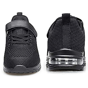 Anlarach Kids Toddler Shoes Boys Girls Athletic Running Shoes Air Cushion Sneakers for Toddler 6 allblack