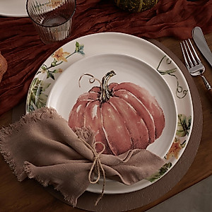 Bico Pumpkin Feast Ceramic Salad Plates, 8.75 inch, Set of 4, for Salad, Appetizer, Microwave & Dishwasher Safe