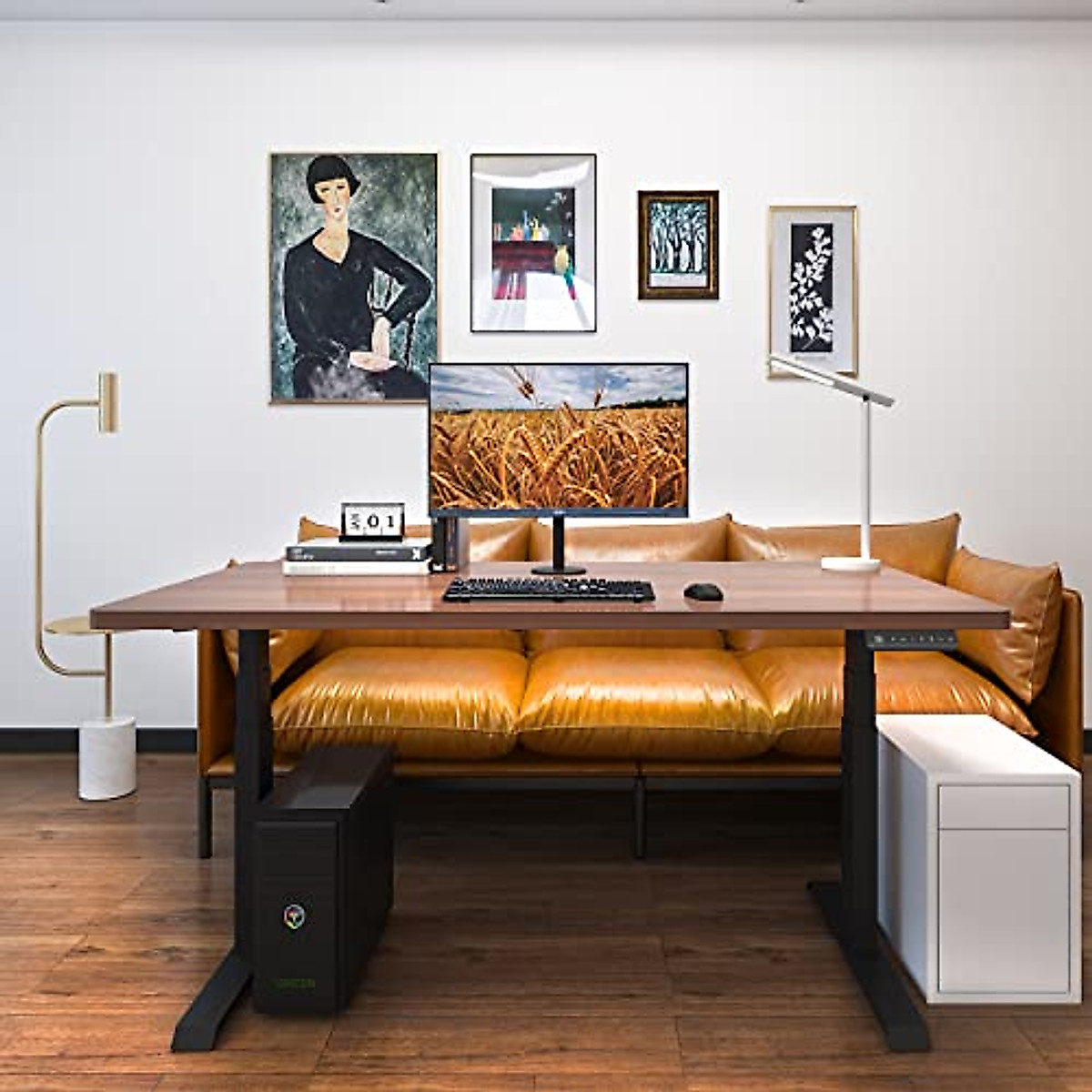 AITERMINAL Electric Standing Desk Frame Dual Motor Height Adjustable Desk Motorized Stand Up Desk-Black(Frame Only)