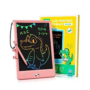 KOKODI LCD Writing Tablet, 8.5 Inch Toddler Doodle Board Drawing Tablet, Erasable Reusable Electronic Drawing Pads, Educational and Learning Toy for 3-8 Years Old Boy and Girls (Pink)