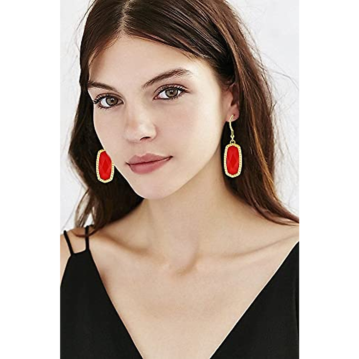 9 Pairs Multicolor Dangle Earrings Set Druzy Crystal Stone Drop Earrings Colorful Resin Crystal Hook Earrings Jewelry Gift for Women