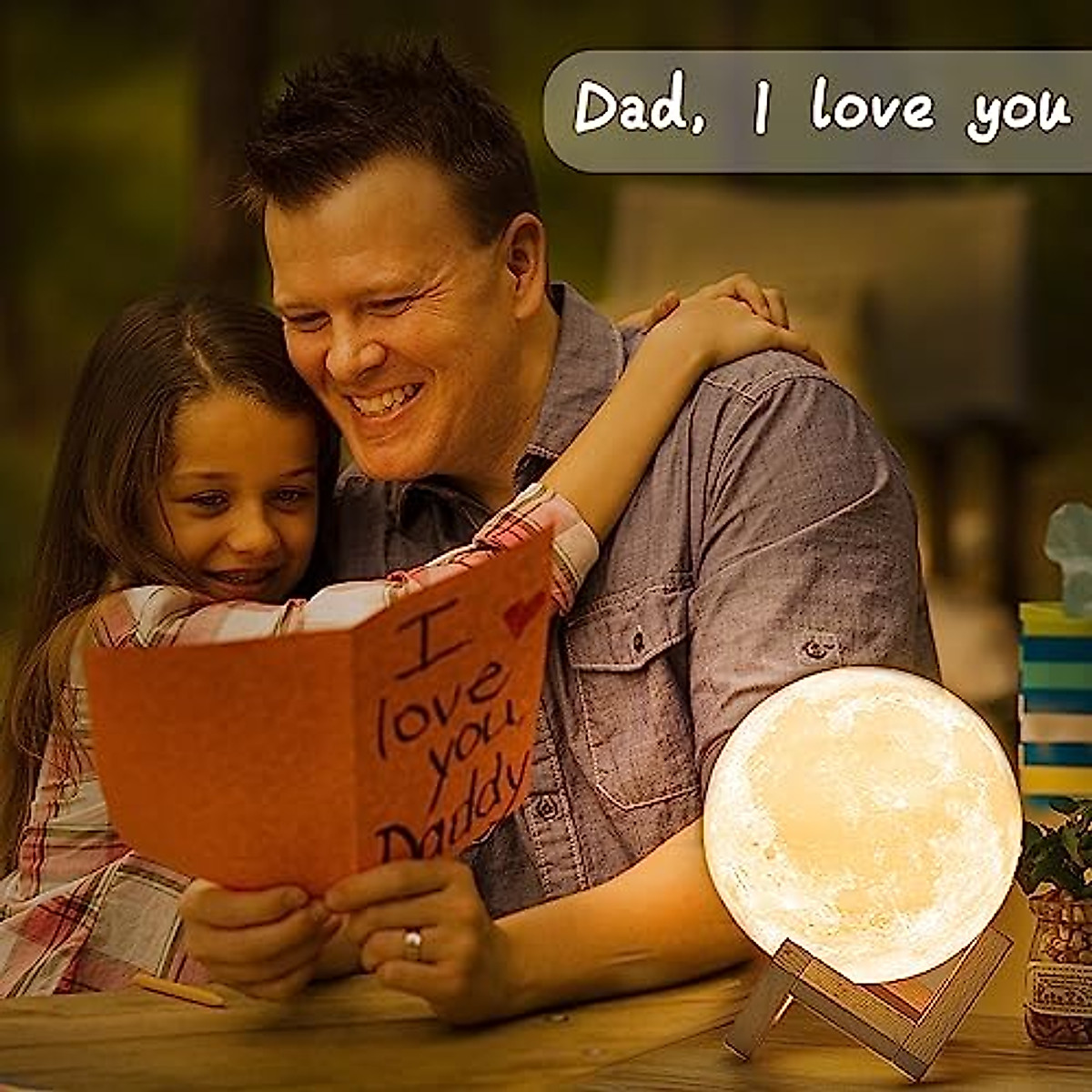 Mydethun 16 Colors Moon Lamp - Home Décor, Party Light with Brightness Control, LED Night Light, Bedroom, Living Room, Meditation, Birthday Gift, with Remote Control and Wooden Base, 4.7"