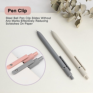 FIOVER 5pcs Gel Pens Quick Dry Ink Pens Fine Point Premium Retractable Rolling Ball Gel Pens Black Ink Smooth Writing for School Office Home