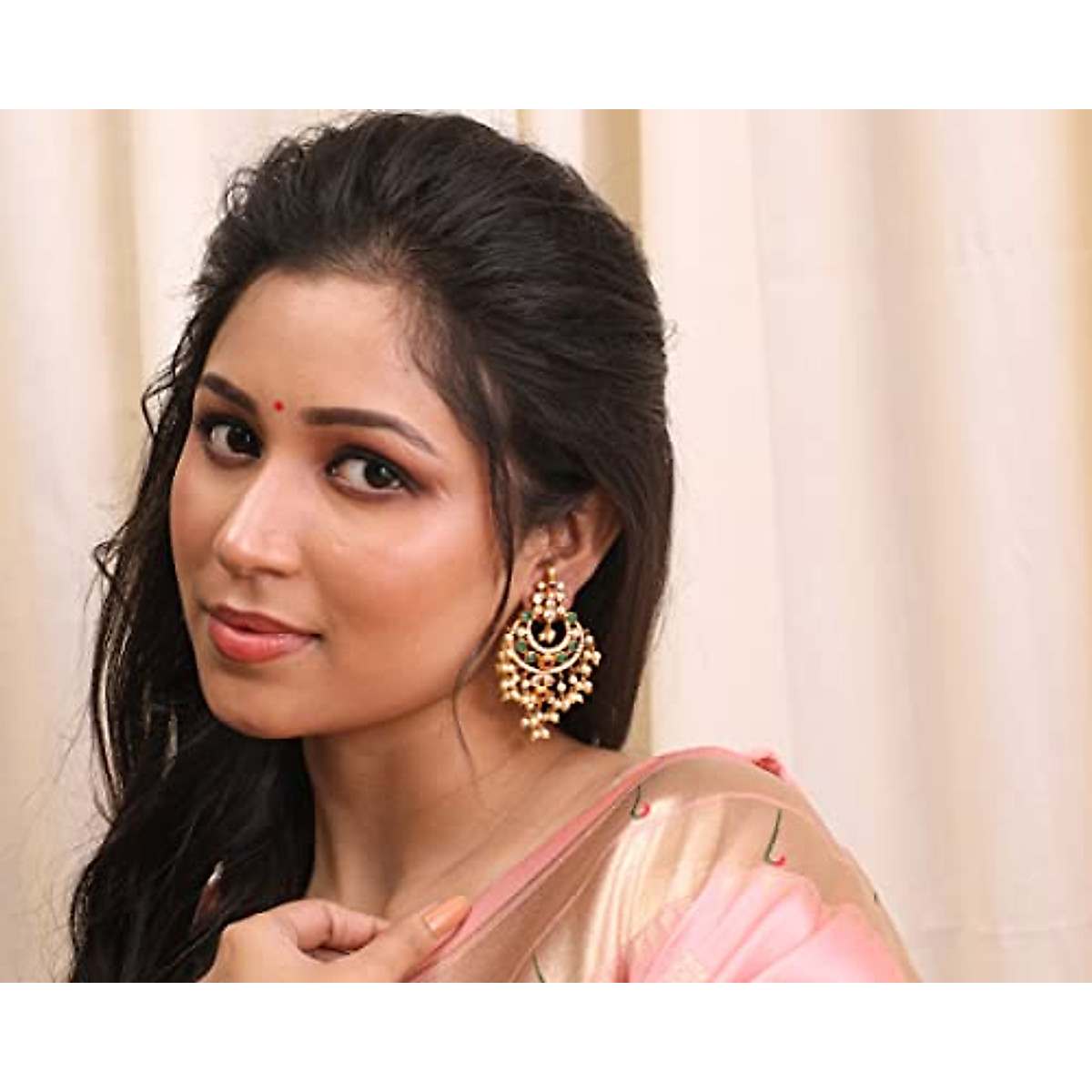 Tarinika Antique Gold Plated Ehimay Drop Earrings with Guttapusalu Design - Indian Earrings for Women | Perfect for Ethnic Occasions | Traditional South Indian Jewelry | 1 Year Warranty*