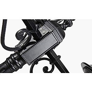 ZZYJYALG 3-Heads Garage Landscape Street Light Outdoor Waterproof Courtyard Garden Pillar Lamp European Villa Home Retro Glass Post Lantern Aluminum High Pole Light (Color : Black, Size : H-1.85m)