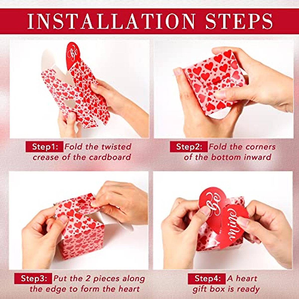 120 Pieces Valentine Cookie Boxes Valentine Treat Boxes with Window Heart Cupcake Boxes Valentines 3 Inch Valentines Candy Goody Container for Valentines Wedding Birthday Party Favors