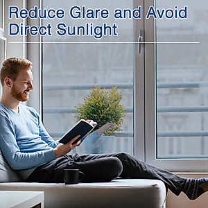 Haton Window Privacy Film One Way Window Tint for Home, Sun Blocking Anti UV Heat Control Reflective Mirror Vinyl, No Glue Static Cling Glass Door Window Covering, Silver, 17.5 x 78.7 Inches