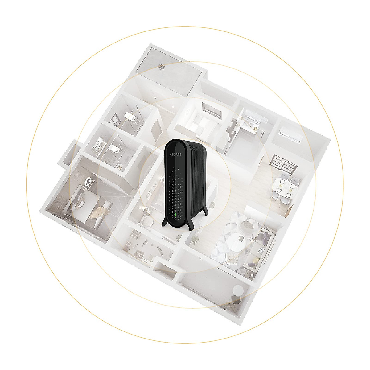 AZORES WiFi 6 AX6600 Mesh AP Wireless Router, 2 Gigabit LAN Ports, Tri-Band, Beamforming, OFDMA, MU-MIMO, Parental Controls