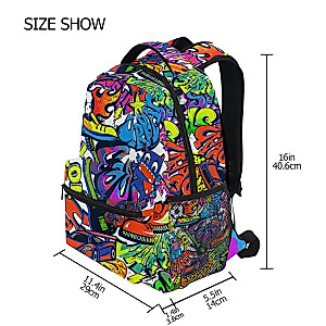 Tarity Cool Graffiti School Backpack For Kids Boys Girls Children Small Travel Bag Students Teenagers Bookbags Novelty Pattern Durable Backpack Laptop Computer Bag