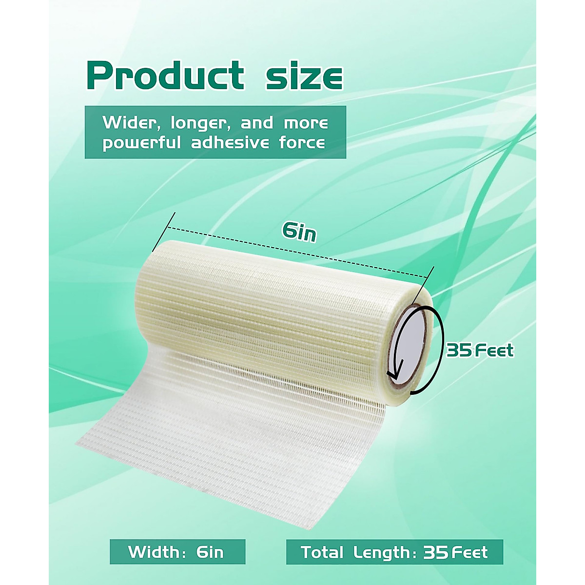 DYYYYD Heavy Duty Waterproof Tape Fits for RV Awning Repair、Canvas Repair、Tent Repair、Boat Covers Repair、Prevent Tear Repair 、Vinyl Repair 、Fabric Repair、Tarp Repair Etc,6 Inch Wide 35 FT Long