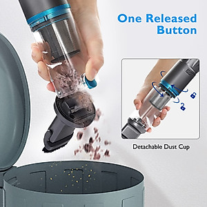 Aroma Room Handheld Vacuum Cordless, Small Hand Vacuum Cleaner with Powerful Cyclonic Suction, Portable & Lightweight, Rechargeable Vacuum Cleaner for Pet Hair, Home & Car Cleaning, Wet Dry Use