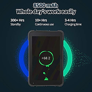 MUNBYN Rugged Android Tablet Scanner IRT01, 8-inch Tablet Android 10 Zebra SE2707 Scanner 700 nits Outdoors Heavy Duty Tablet IP67 MIL-STD-810G Sunshine Readable, Inventory Mobile Handheld Computer