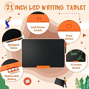 21 Inch LCD Writing Tablet for Kids Erasable Doodle Board Drawing Tablet with Lock Reusable Large Doodle Pad Writing Board with Pen Slots for 3-12 Year Old Kids Adults Home School