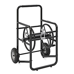 Suncast 200' Pro Hose Reel Cart with Flat-Free Rubber Tires, Outdoor Weather-Resistant Steel Garden Hose Reel Cart, 200' of 5/8" Hose Capacity